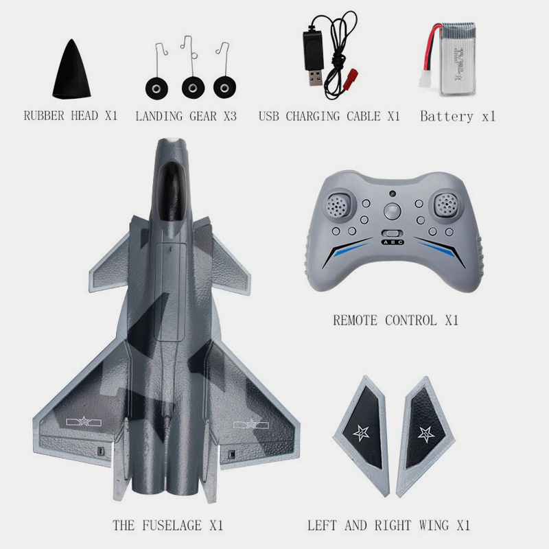J20 Fighter FX9630 RC AirCraft Remote Control Airplane Soft Rubber Head Glider